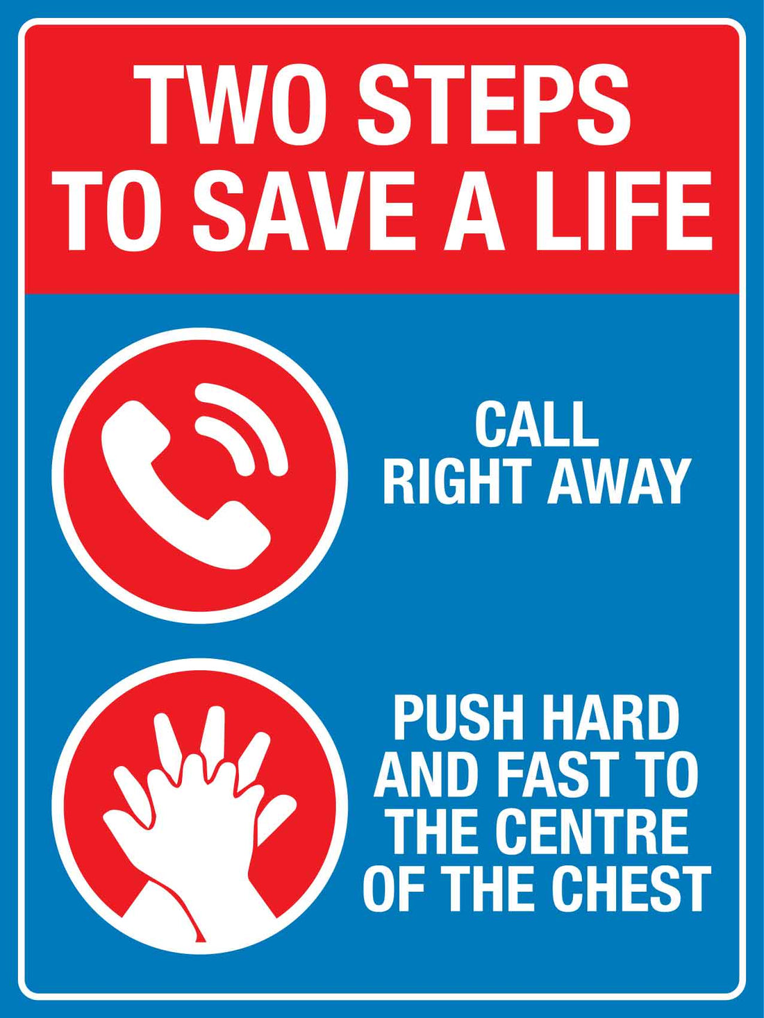 Two Steps To Save A Life Sign – New Signs