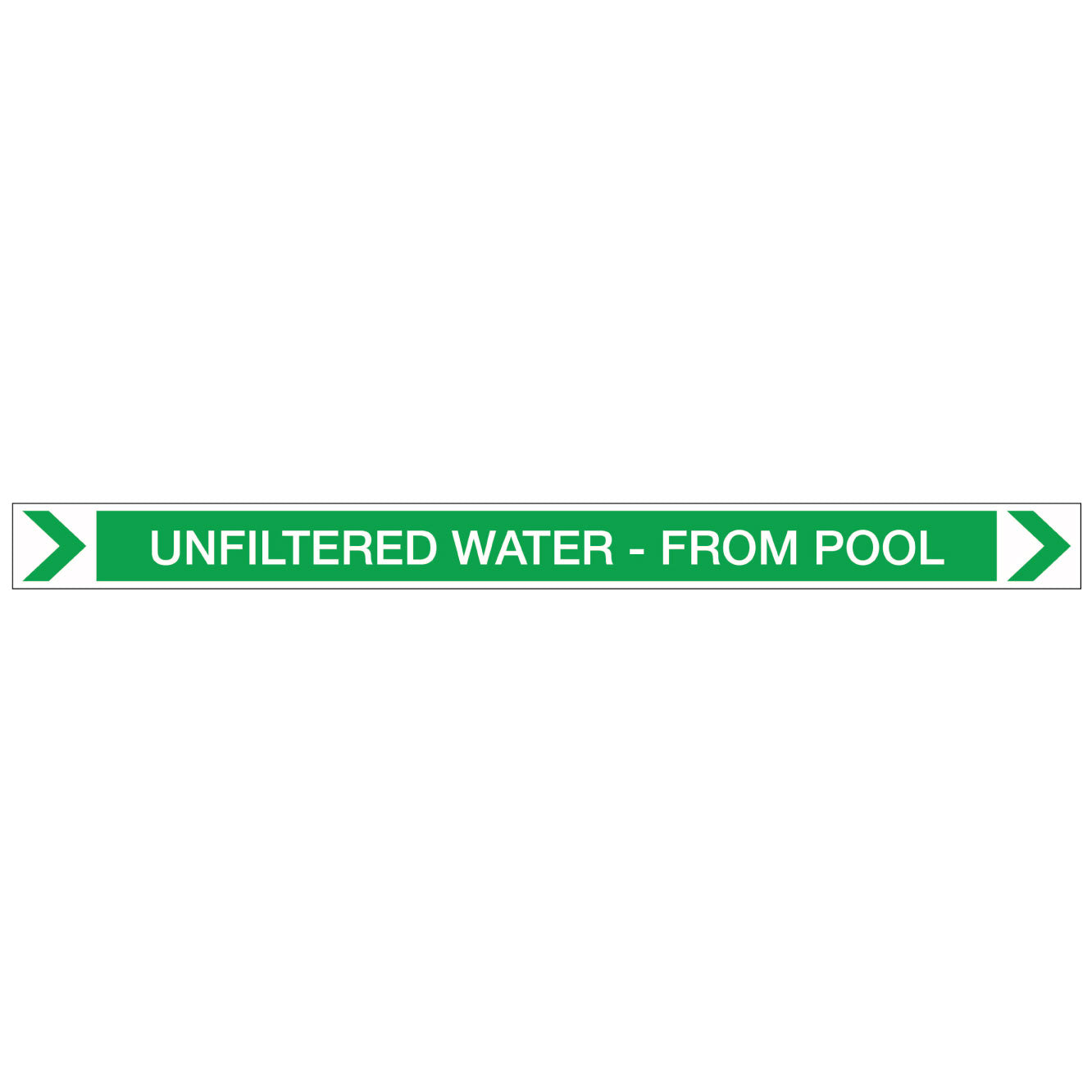 Pool/Spa - Unfiltered Water - From Pool (Right) - Pipe Marker Sticker ...