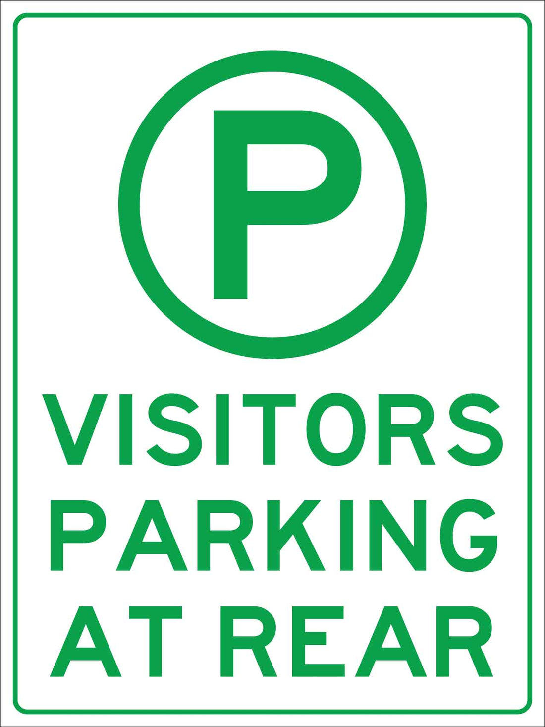Visitors Parking At Rear Sign – New Signs