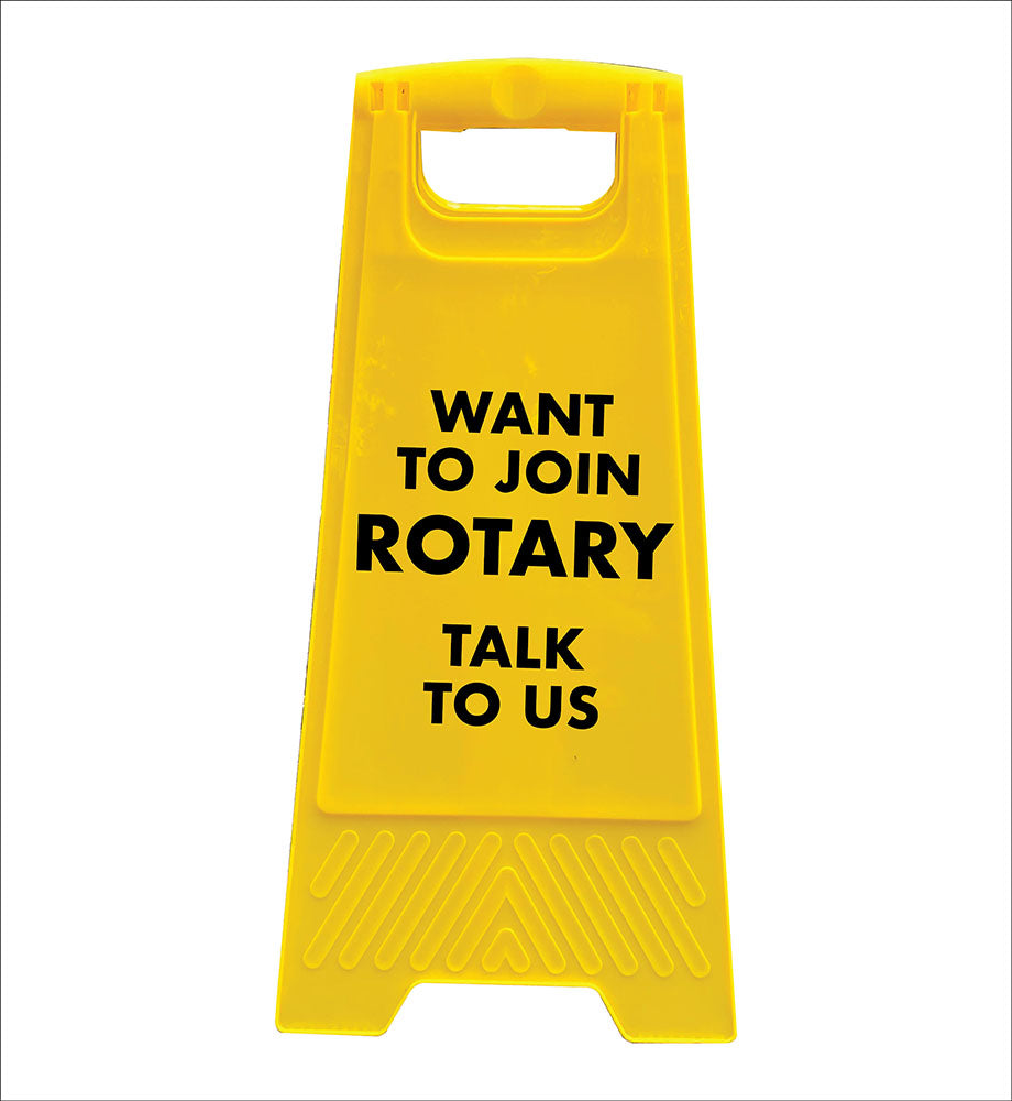 Yellow A-Frame - Want To Join Rotary Talk To Us – New Signs