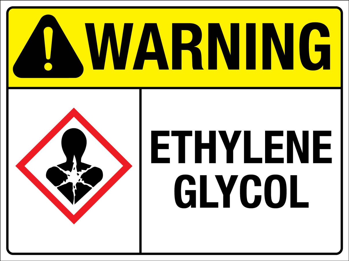 Warning Ethylene Glycol Sign – New Signs