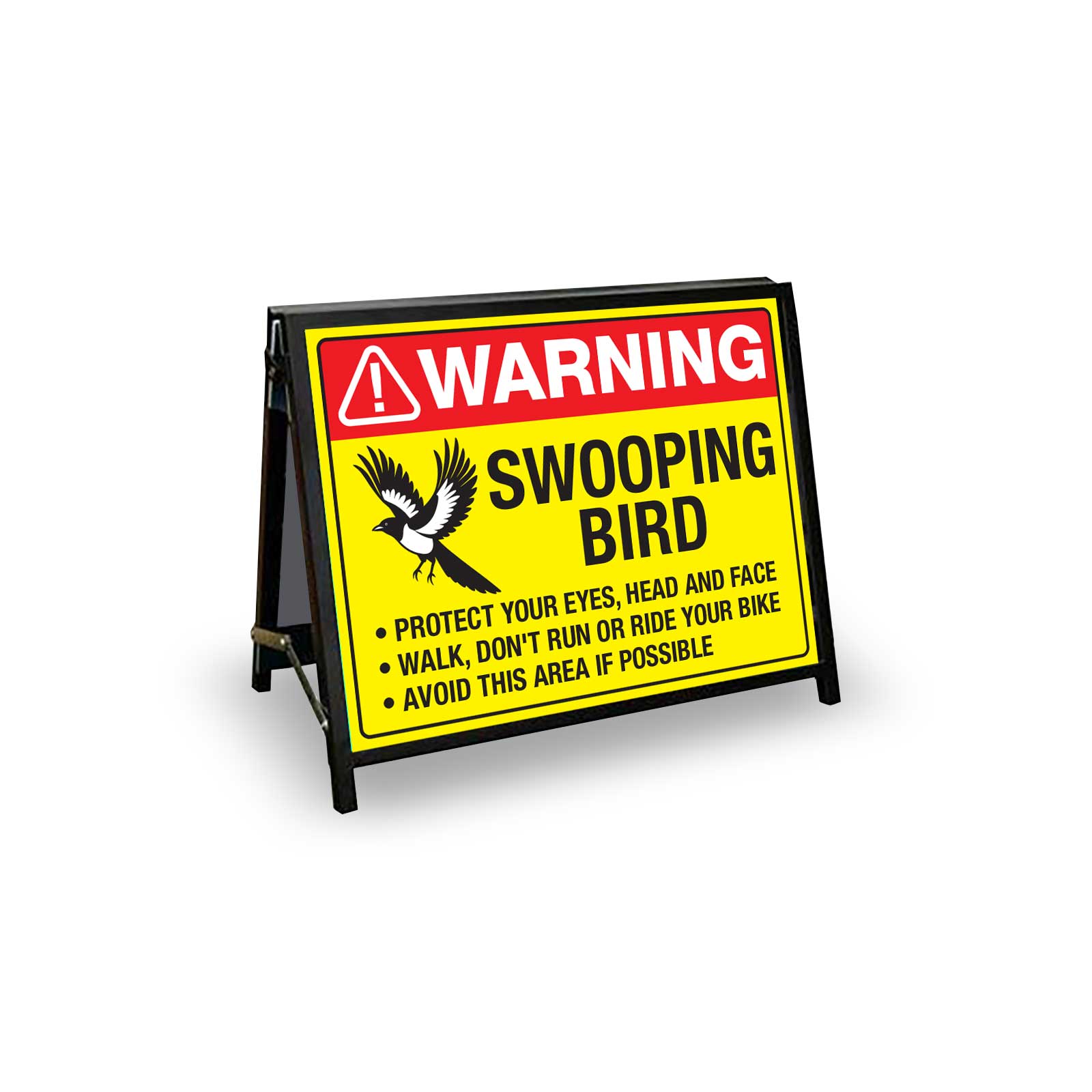 A-Frame Landscape Black - Warning Swooping Bird – New Signs
