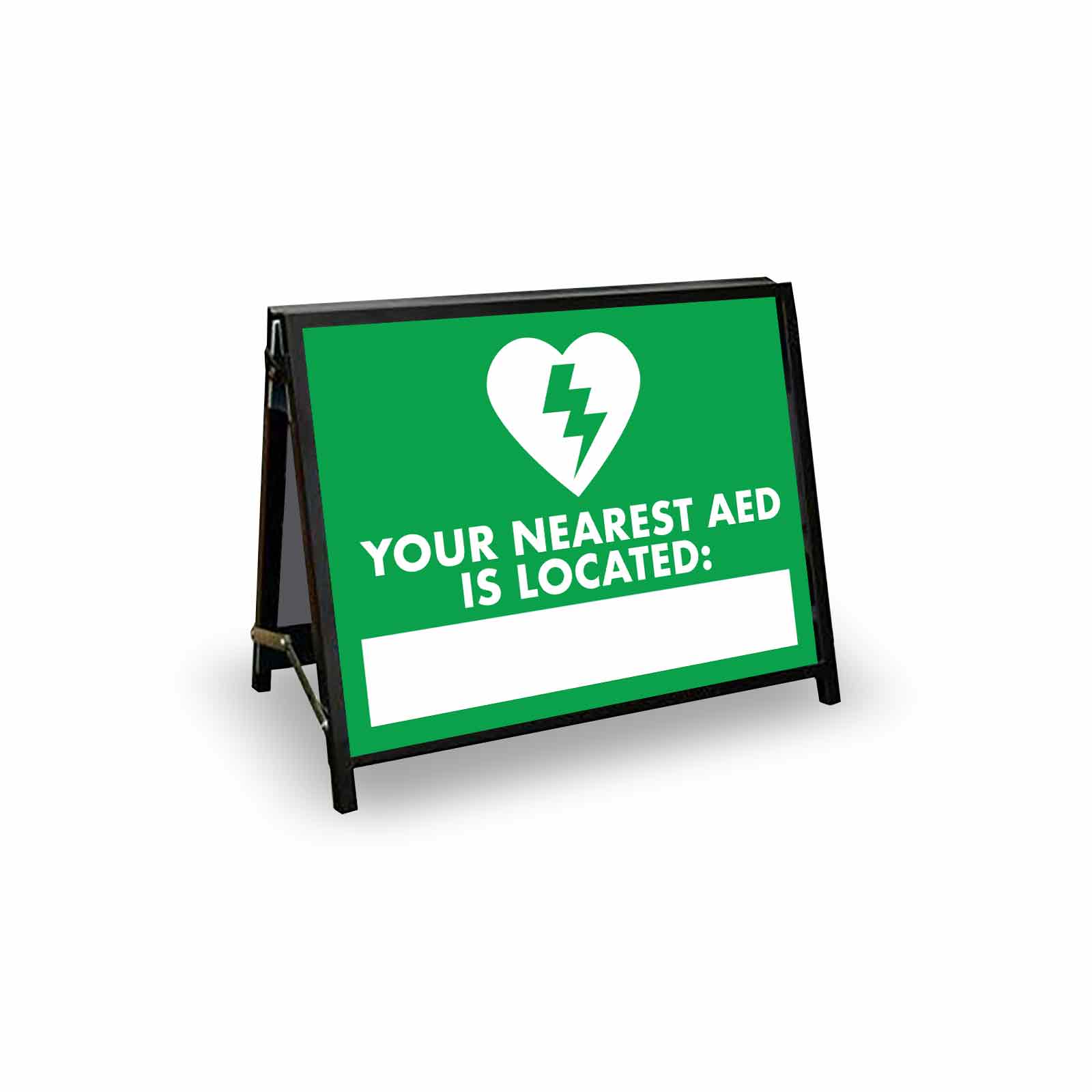 A-Frame Landscape Black - Your Nearest AED Is Located Corflute Inserts ...