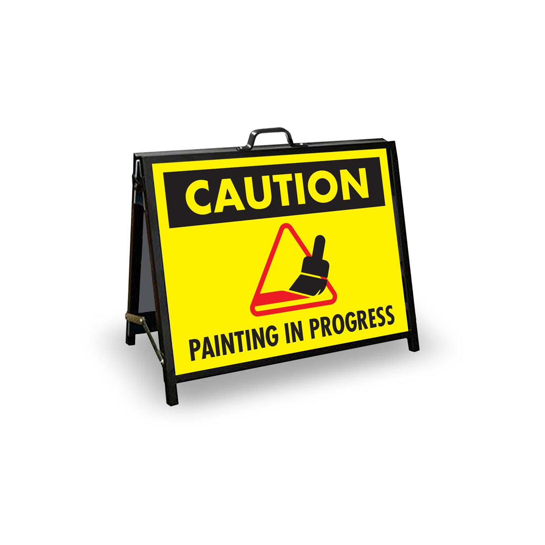 A-Frame Landscape Black - Caution Painting In Progress Corflute Insert ...
