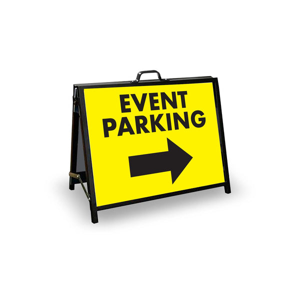 A-Frame Landscape Black - Event Parking Right Arrow Corflute Inserts ...