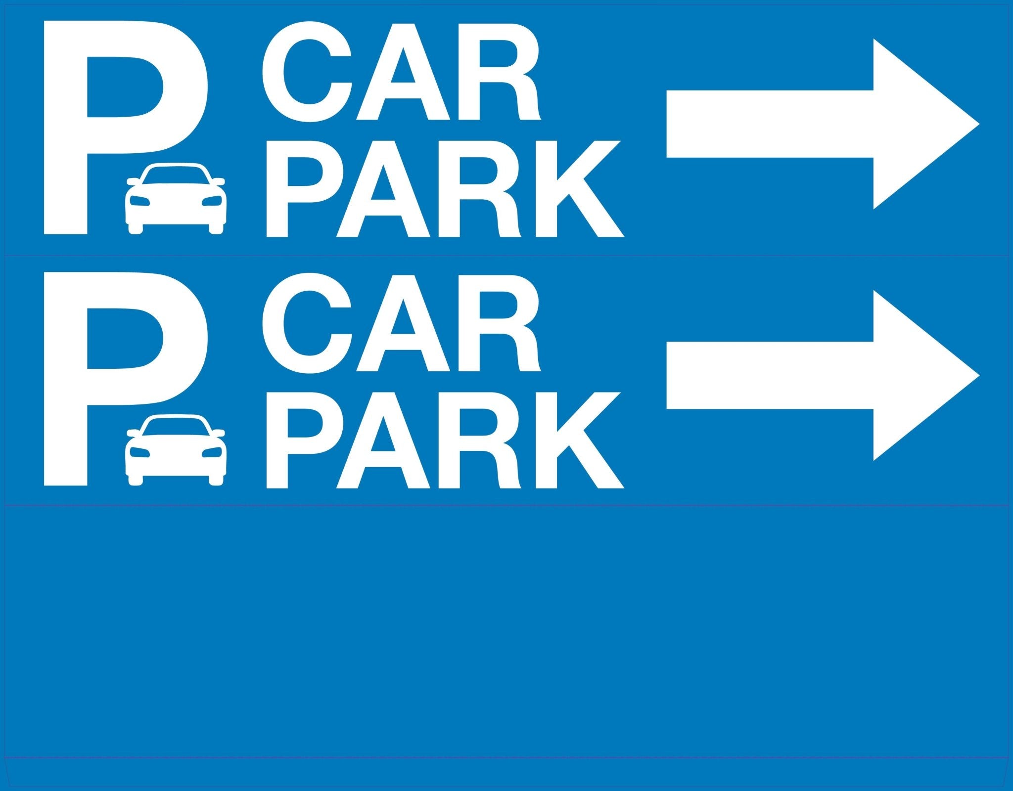 Car Park Right Arrow - Landscape Corflute Toblerone Signs – New Signs