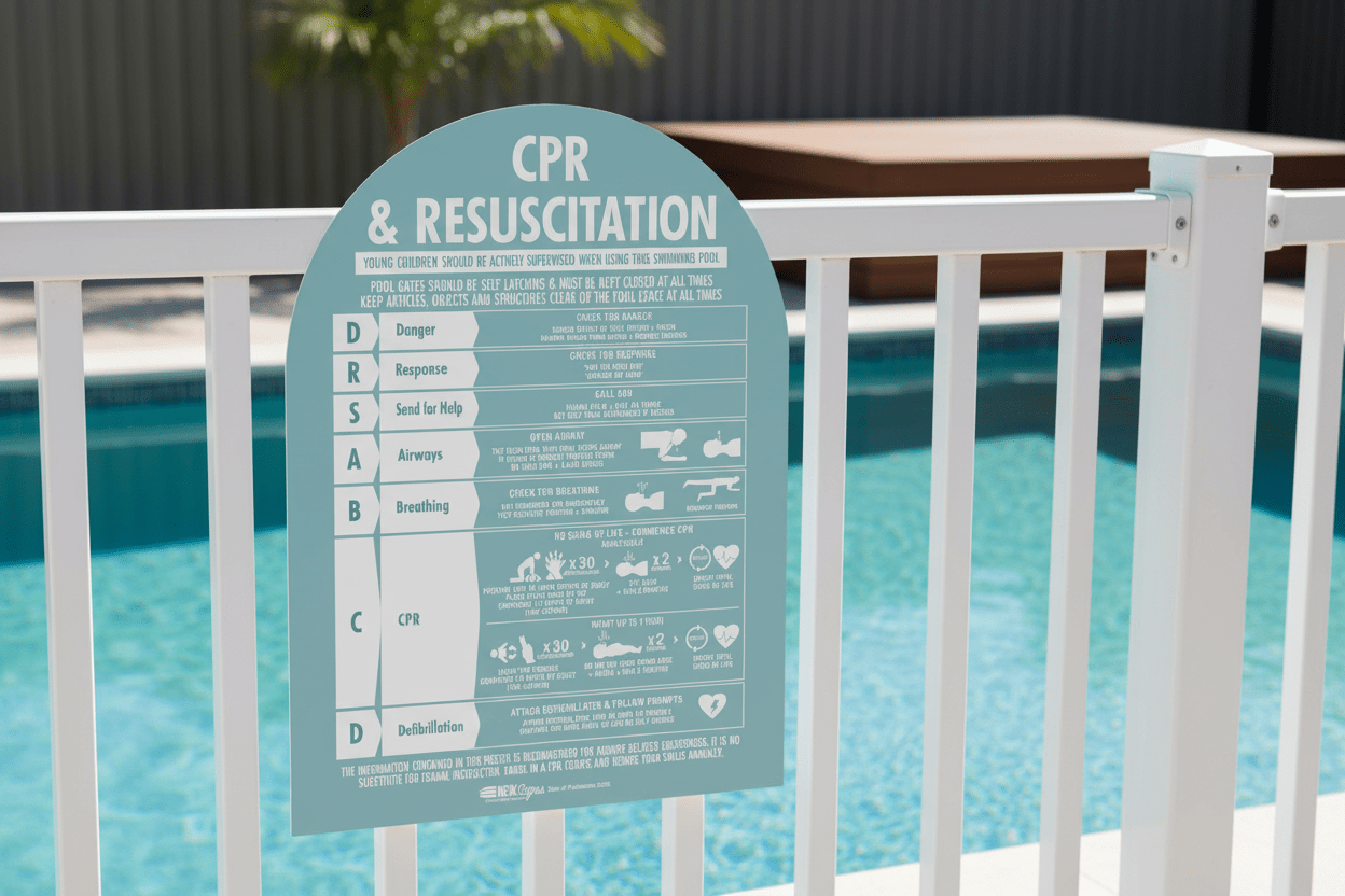 CPR Sign Arch Aqua Background – New Signs