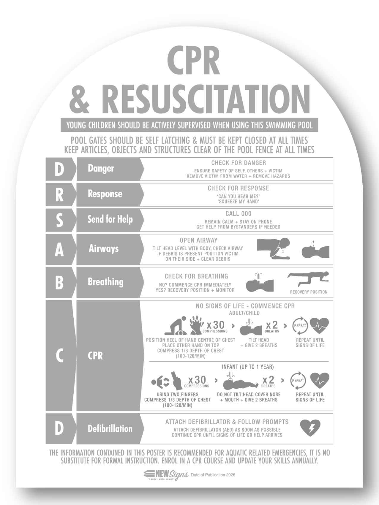 CPR Sign Arch Grey – New Signs