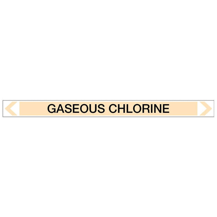 Gases - Gaseous Chlorine - Pipe Marker Sticker – New Signs