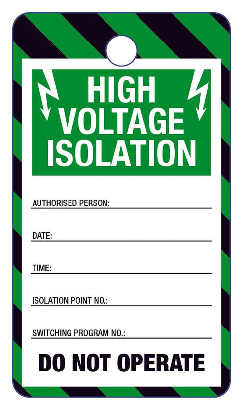 High Voltage Isolation Lock Out Tag – New Signs