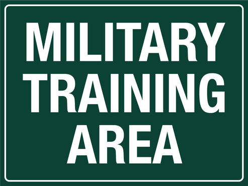 Military Training Area Sign – New Signs