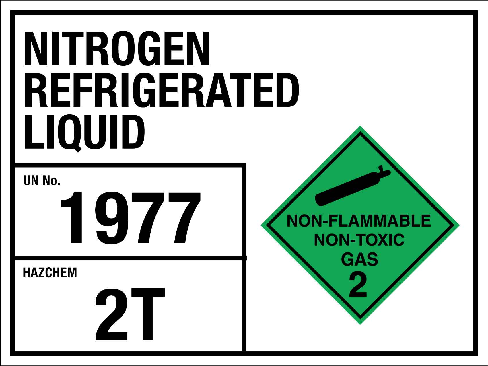 Nitrogen Refrigerated Liquid 1977 2T Sign – New Signs