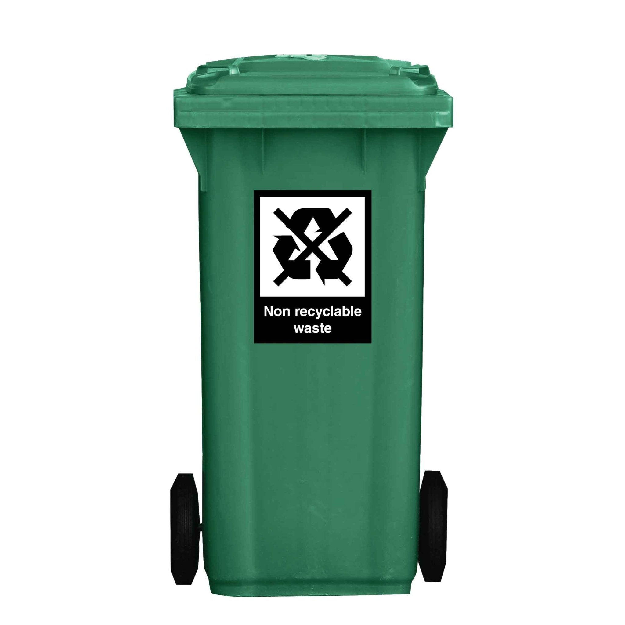 Non Recyclable Waste Wheelie Bin Stickers – New Signs