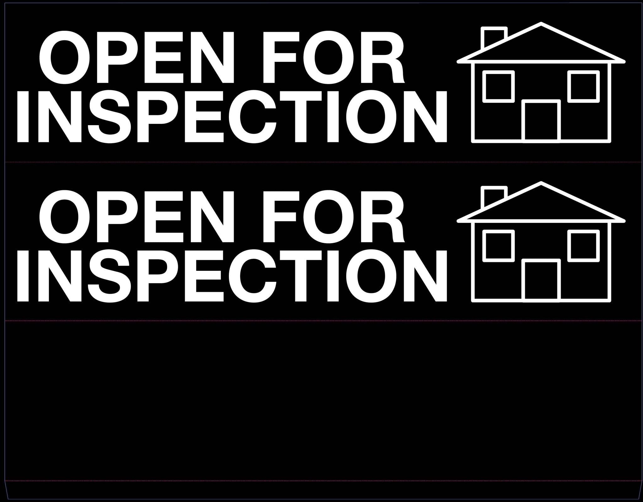 Open For Inspection - Landscape Corflute Toblerone Signs – New Signs