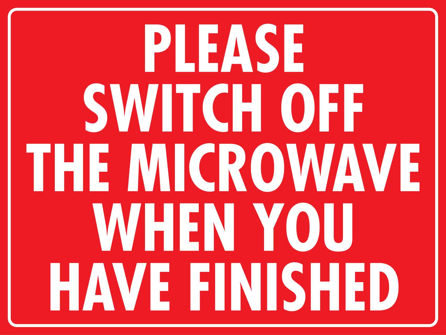 Microwave Oven Safety Signage – New Signs