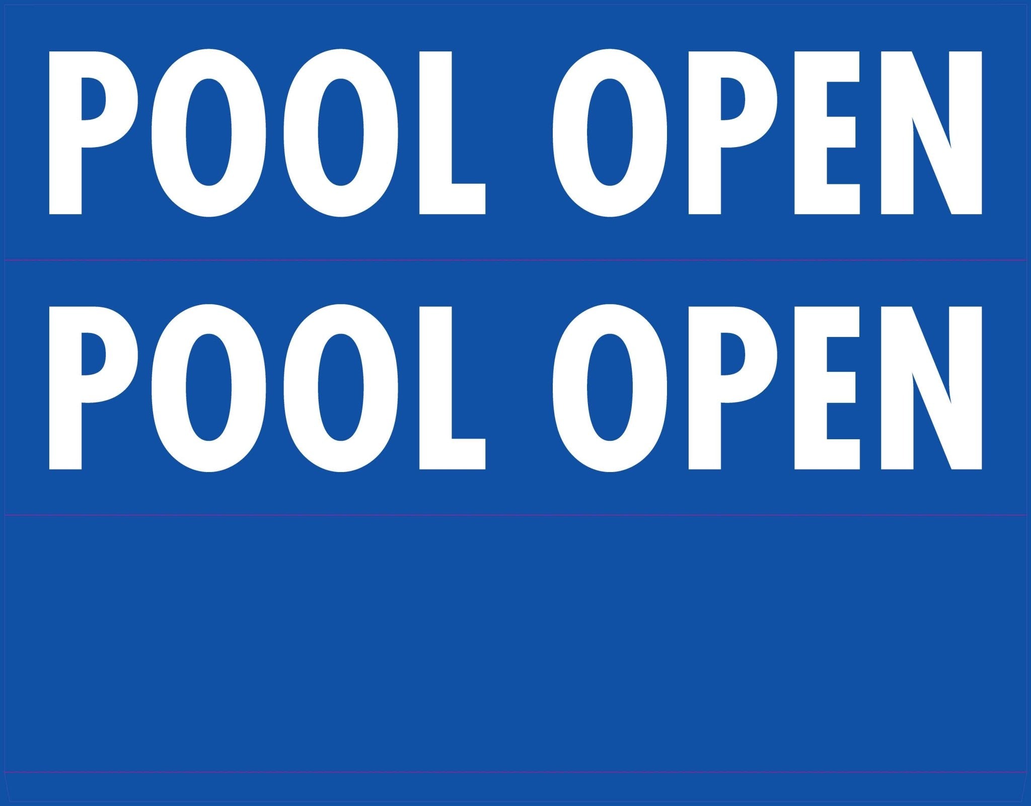 Pool Open - Landscape Corflute Toblerone Signs – New Signs
