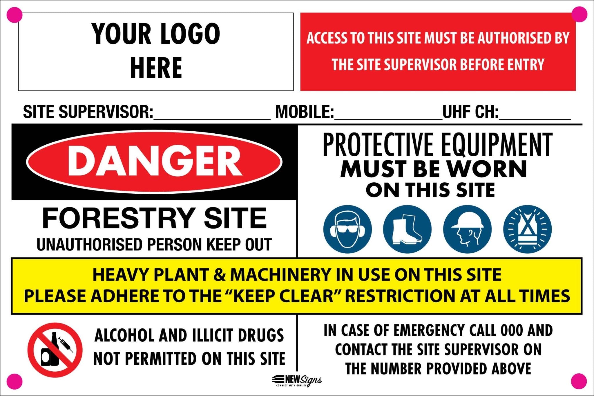 Site Entry Forestry Sign – New Signs