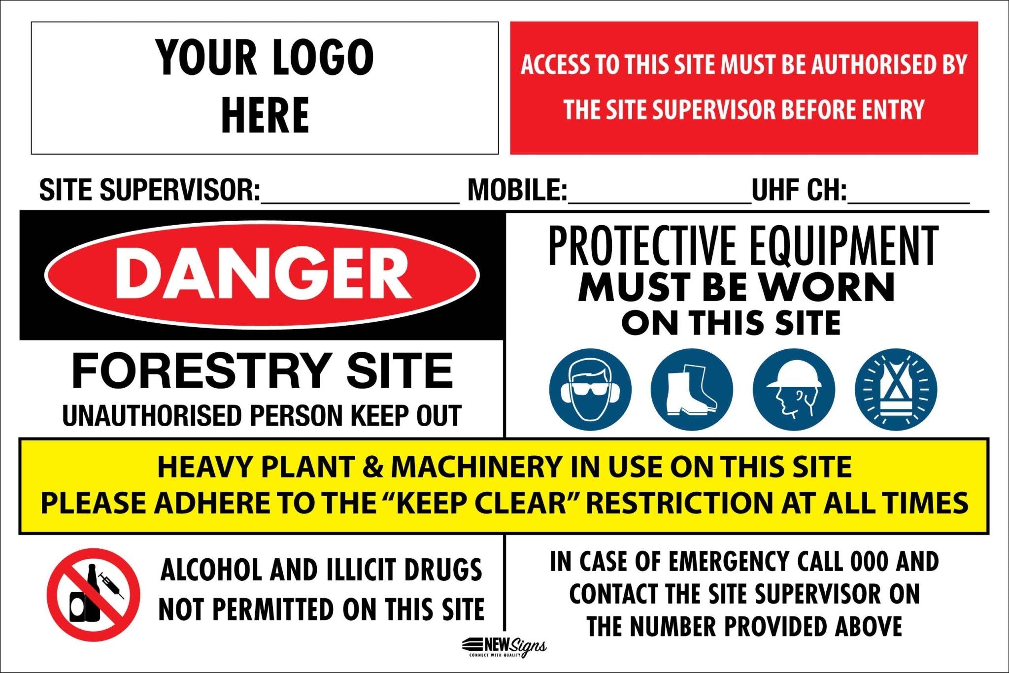 Site Entry Forestry Sign – New Signs