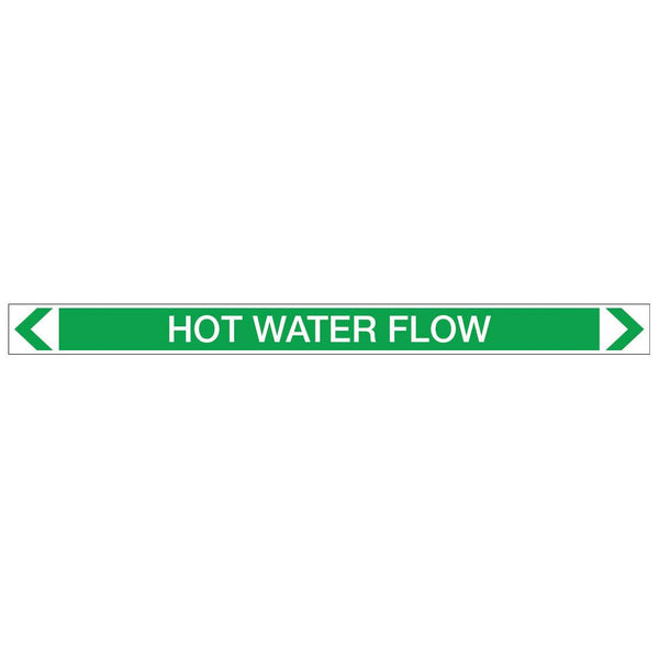 Water - Hot Water Flow - Pipe Marker Sticker – New Signs