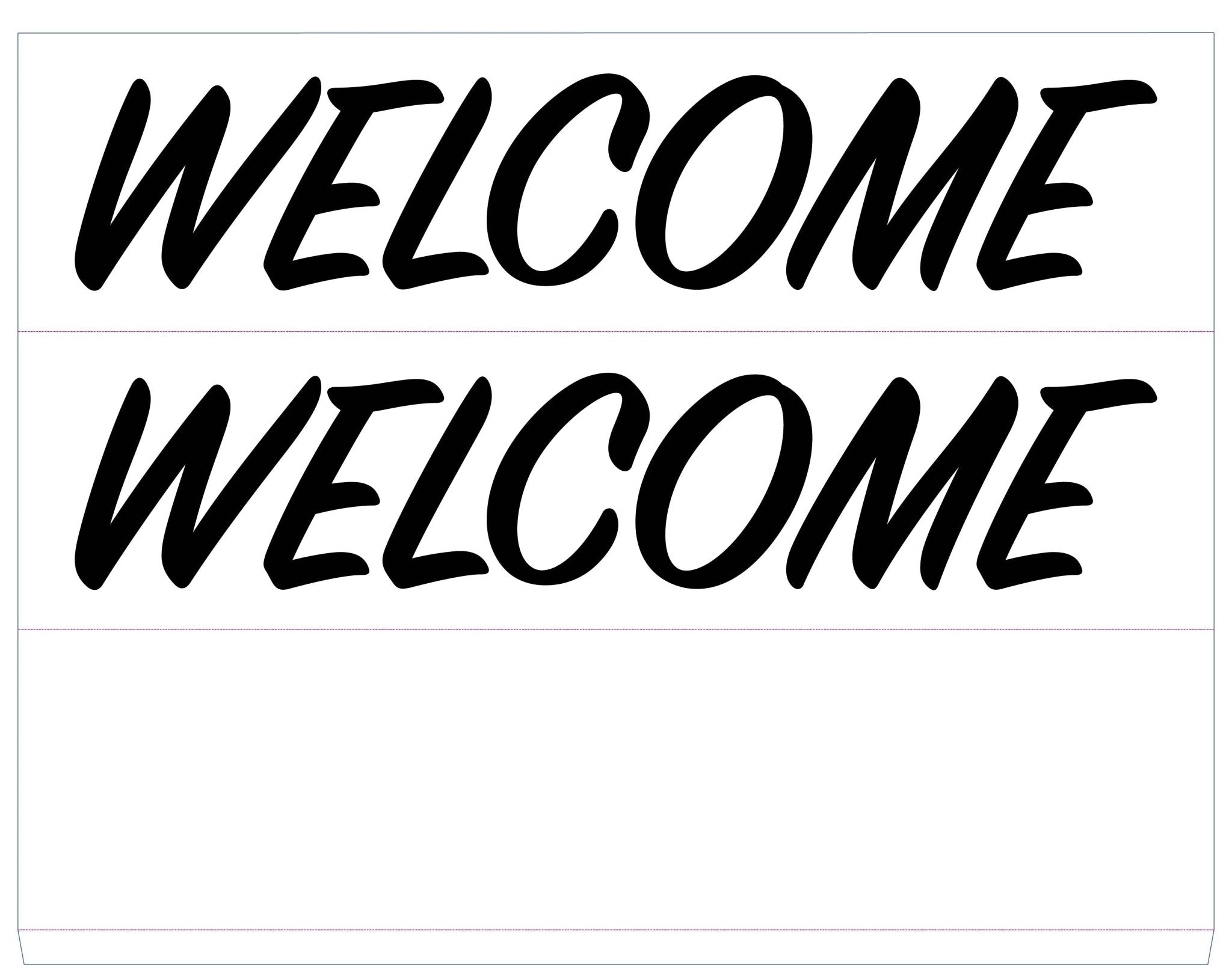 Welcome - Landscape Corflute Toblerone Signs – New Signs