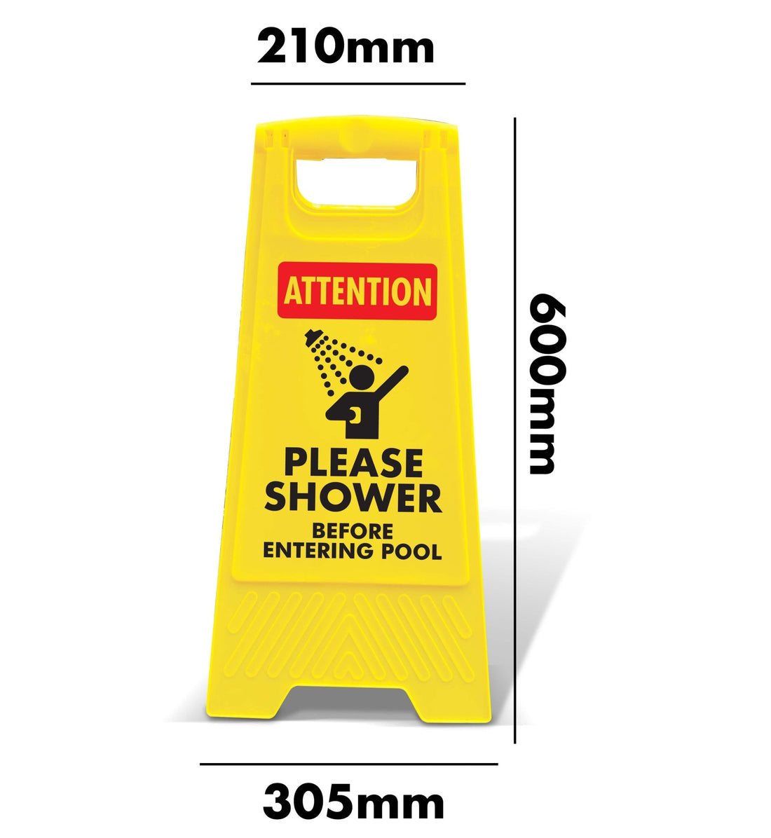 Yellow A-Frame - Attention Please Shower Before Entering Pool – New Signs