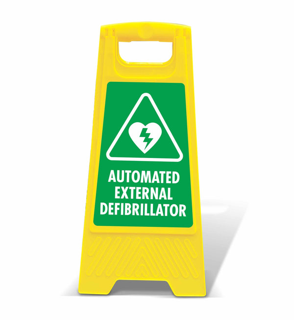Yellow A-Frame - Automated External Defibrillator Triangle – New Signs