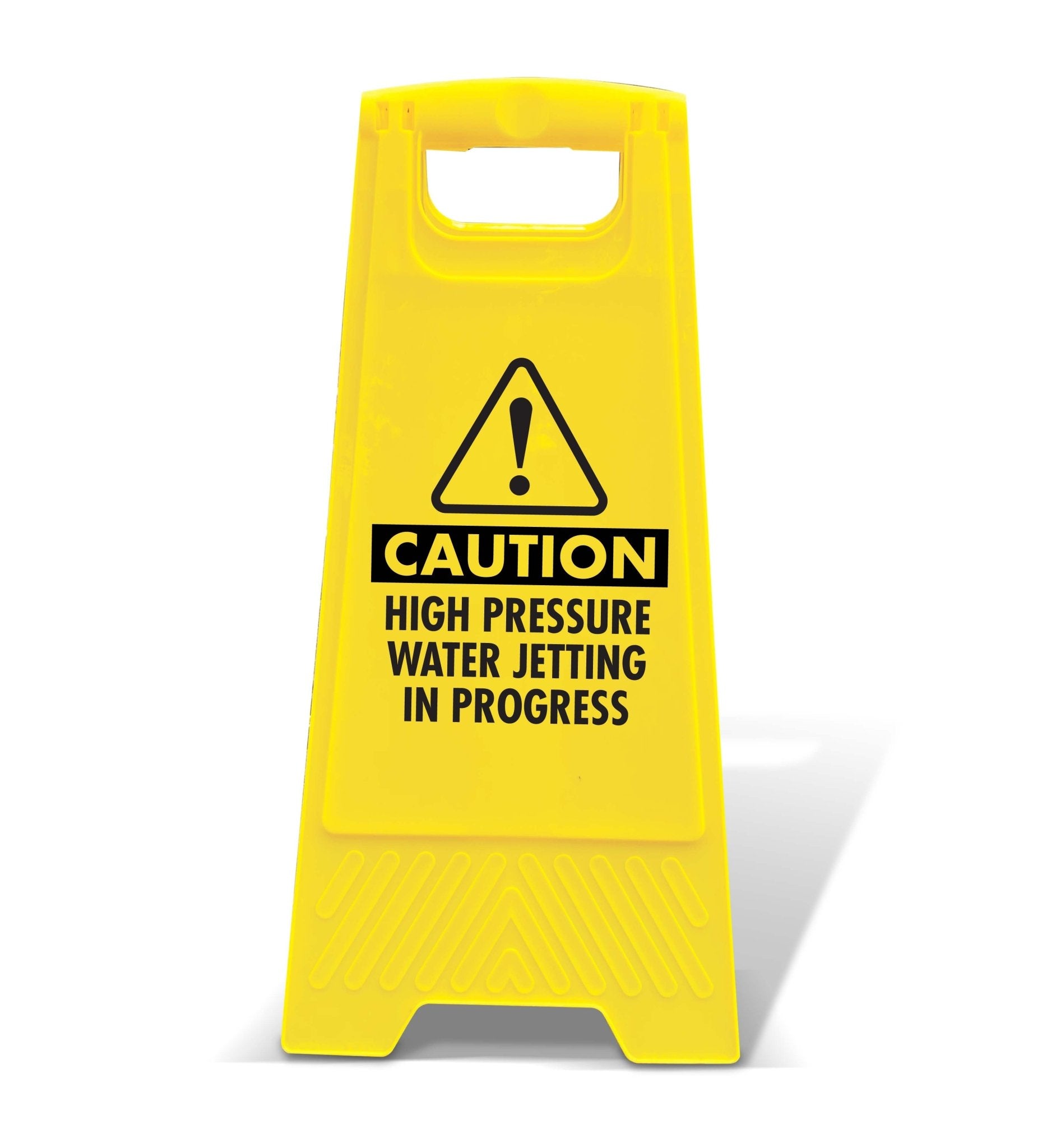 Yellow A-Frame - Caution High Pressure Water Jetting In Progress – New ...