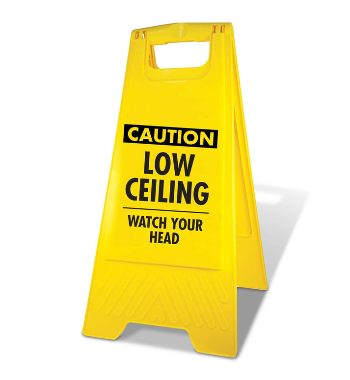 Yellow A-Frame - Caution Low Ceiling – New Signs