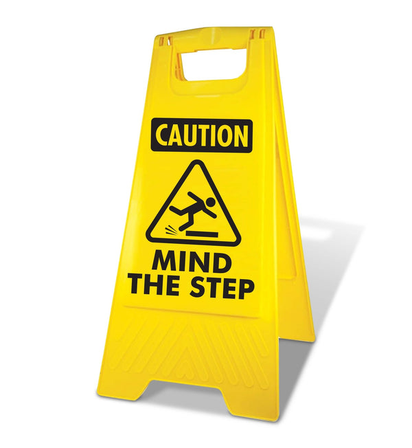 Yellow A-Frame - Caution Mind The Step – New Signs
