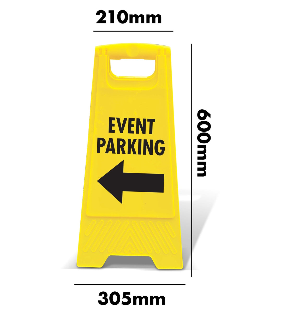 Yellow A-Frame - Event Parking Left Arrow – New Signs