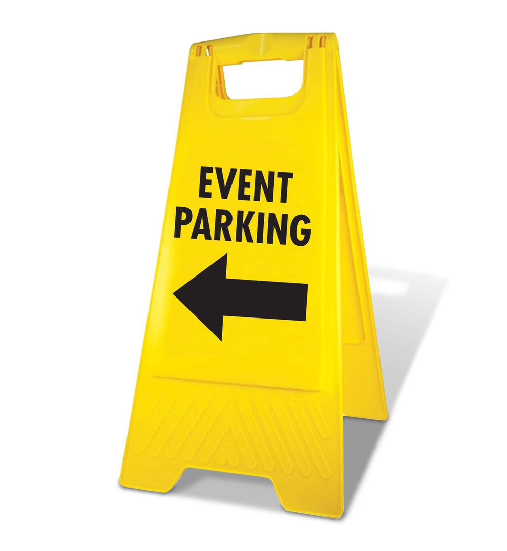 Yellow A-Frame - Event Parking Left Arrow – New Signs