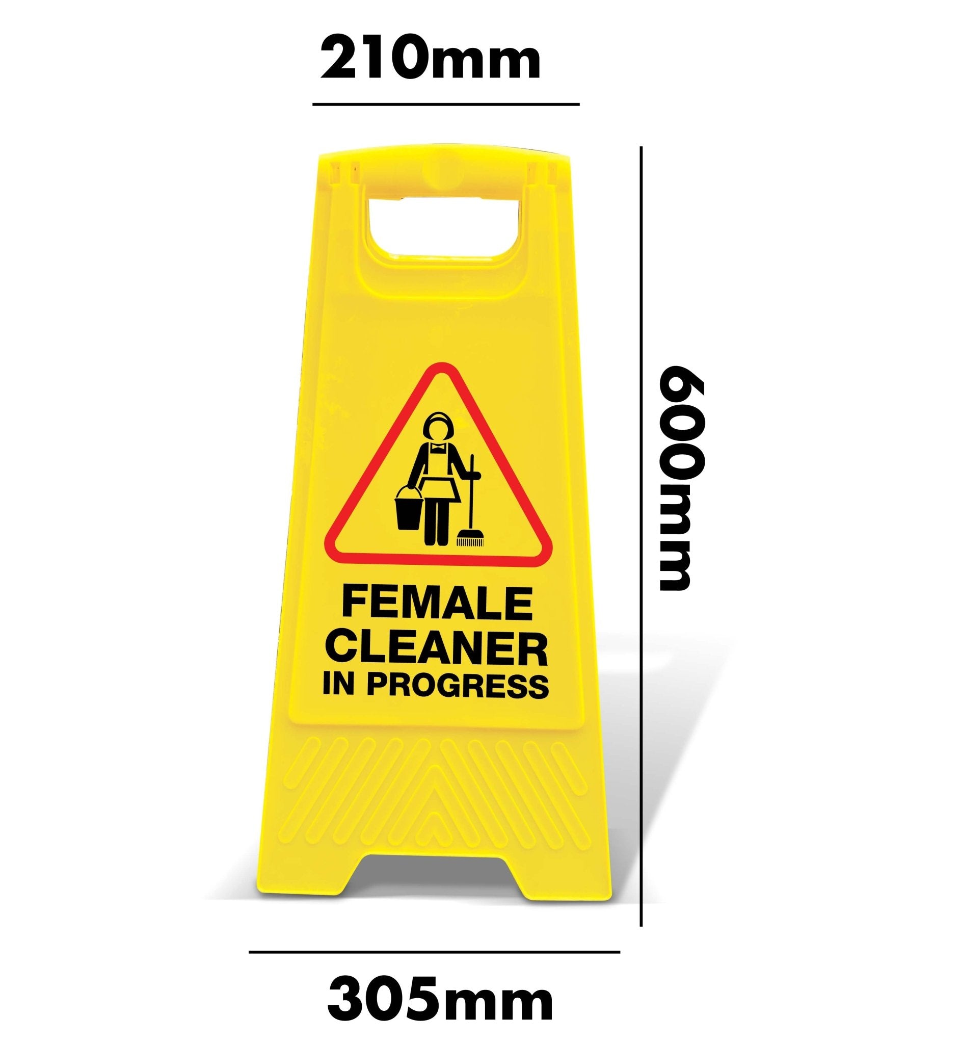 Yellow A-Frame - Female Cleaner In Progress – New Signs
