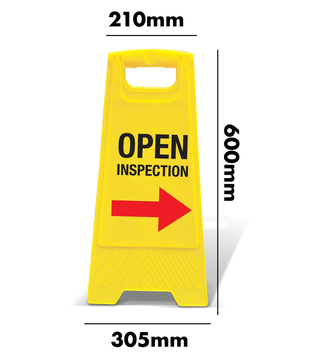 Yellow A-Frame - Open Inspection Right Arrow – New Signs