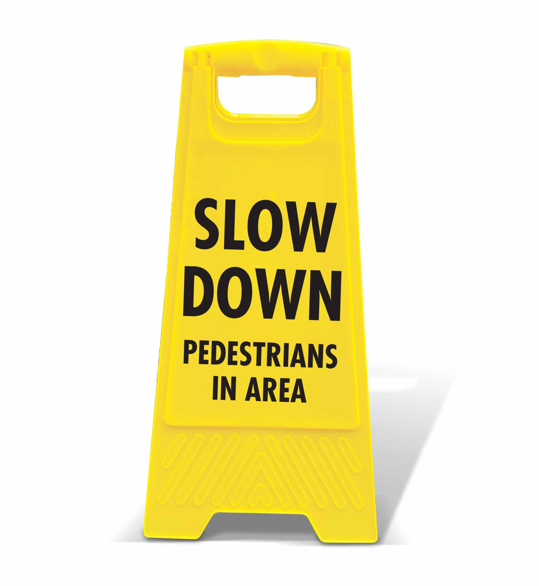 Yellow A-Frame - Slow Down Pedestrians In Area – New Signs