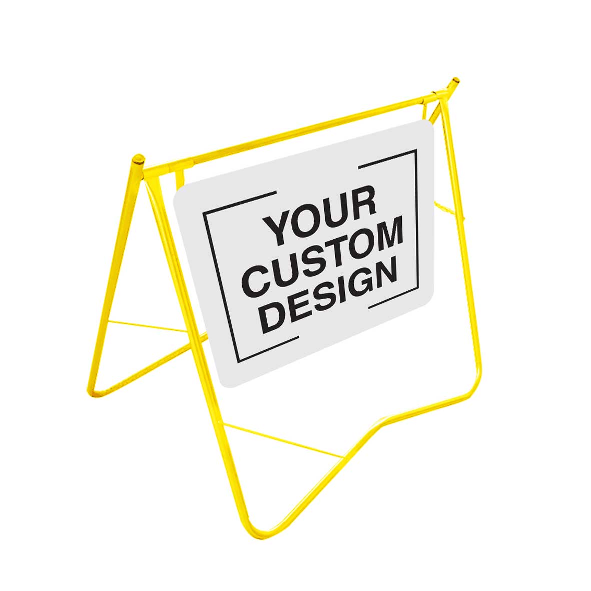 Yellow Swing Stand & Custom Sign – New Signs
