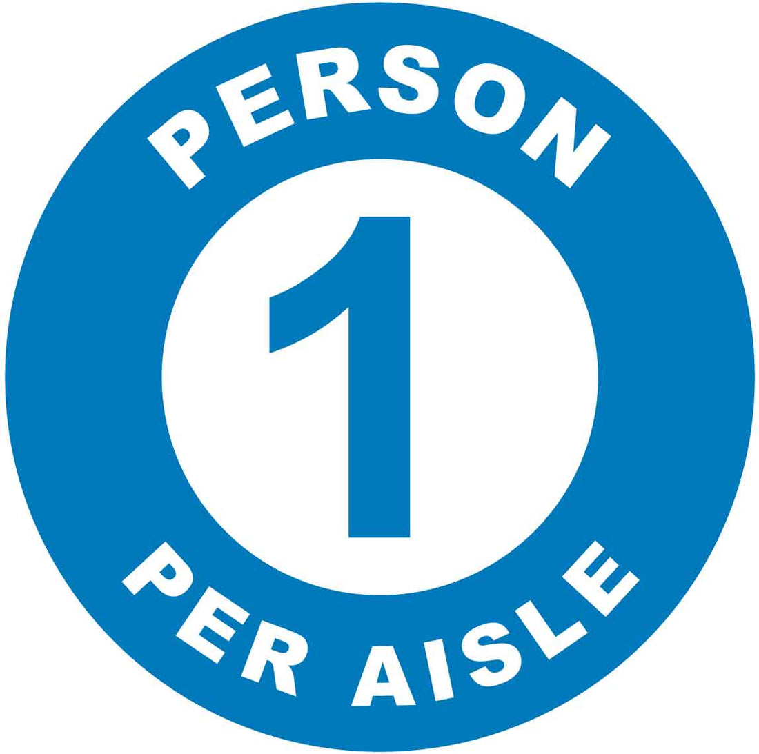 1 Person Per Aisle Decal – New Signs