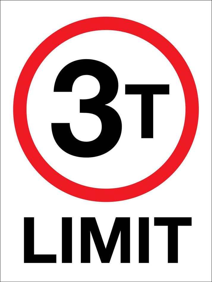3 Tonne Limit Sign – New Signs