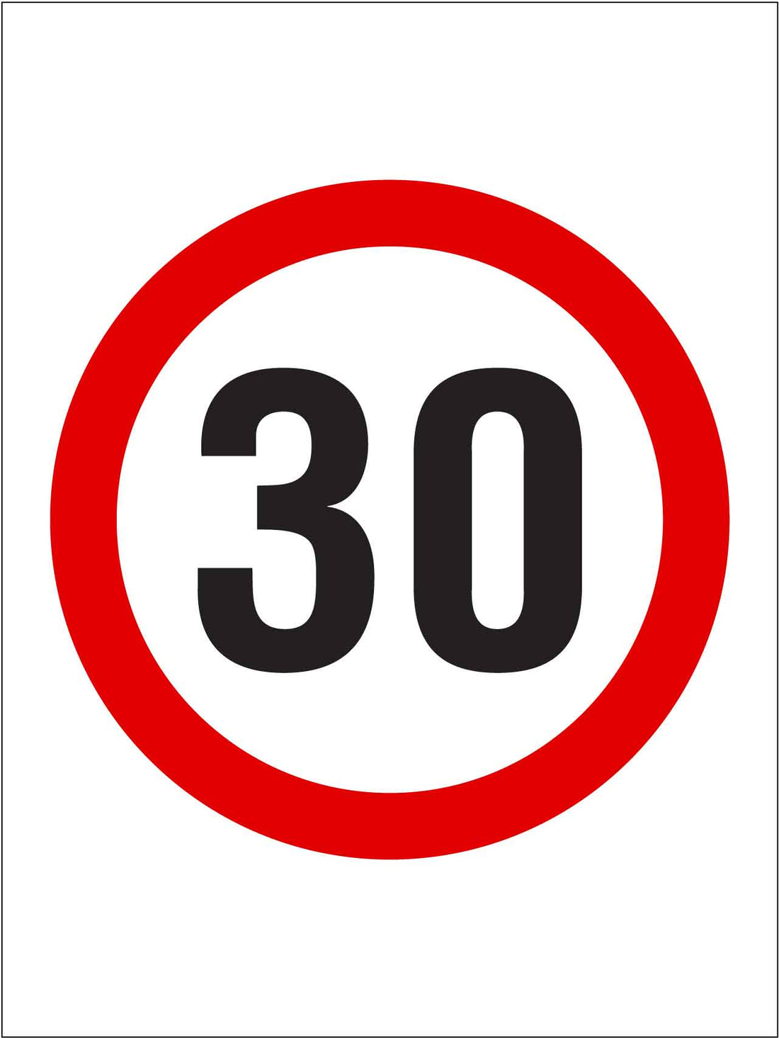 30km Speed Sign – New Signs