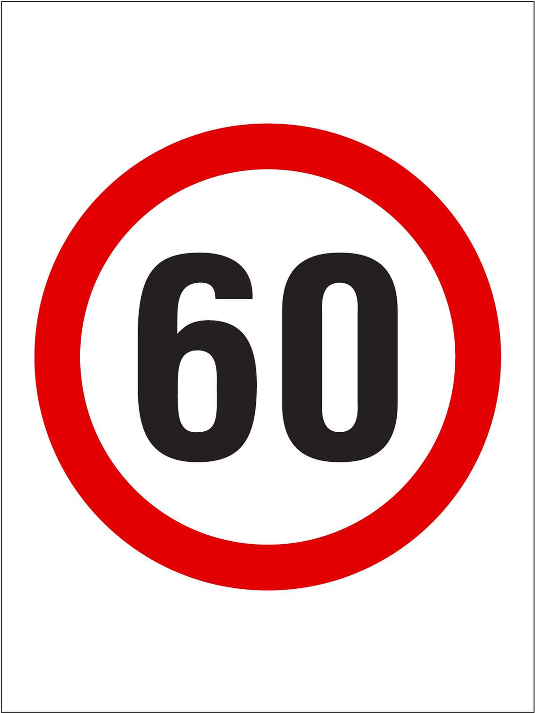 60km Speed Sign – New Signs