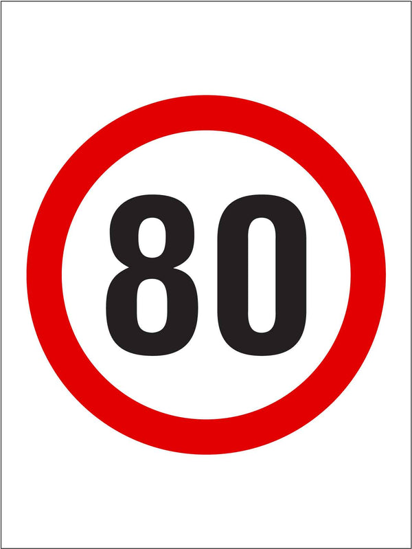 80km Speed Sign – New Signs