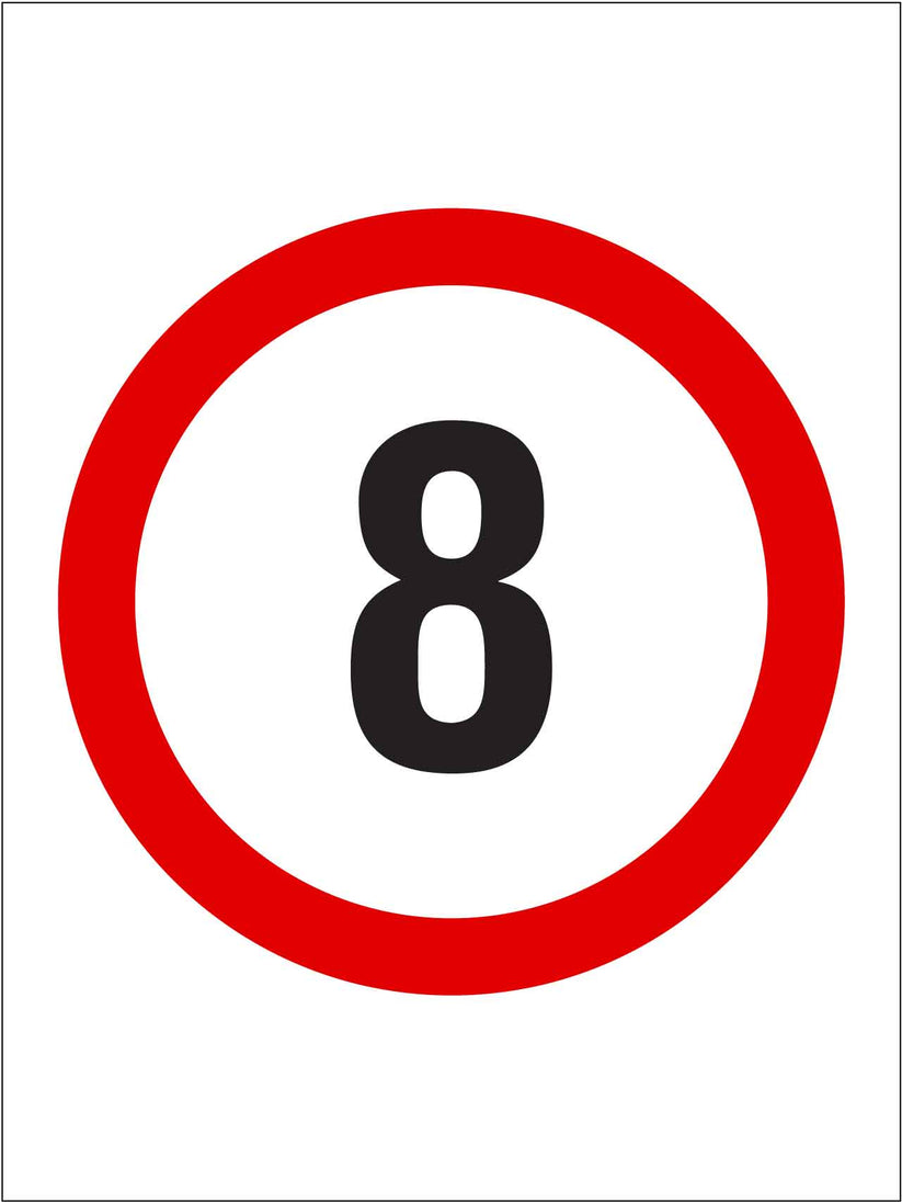 8km Speed Sign – New Signs