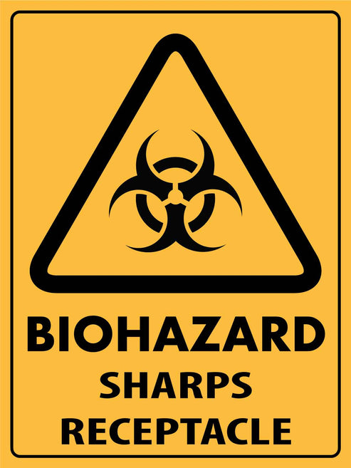 Biohazard Sharps Receptacle Sign – New Signs