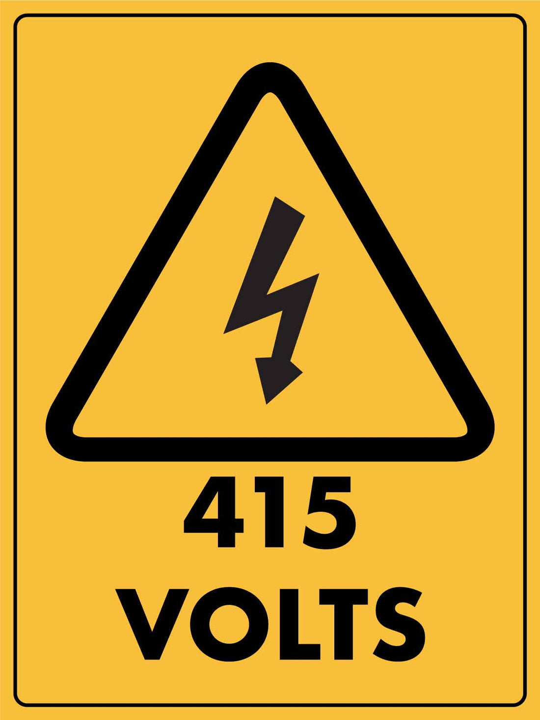 Caution 415 Volts-Electrical Hazard Signs Sign – New Signs