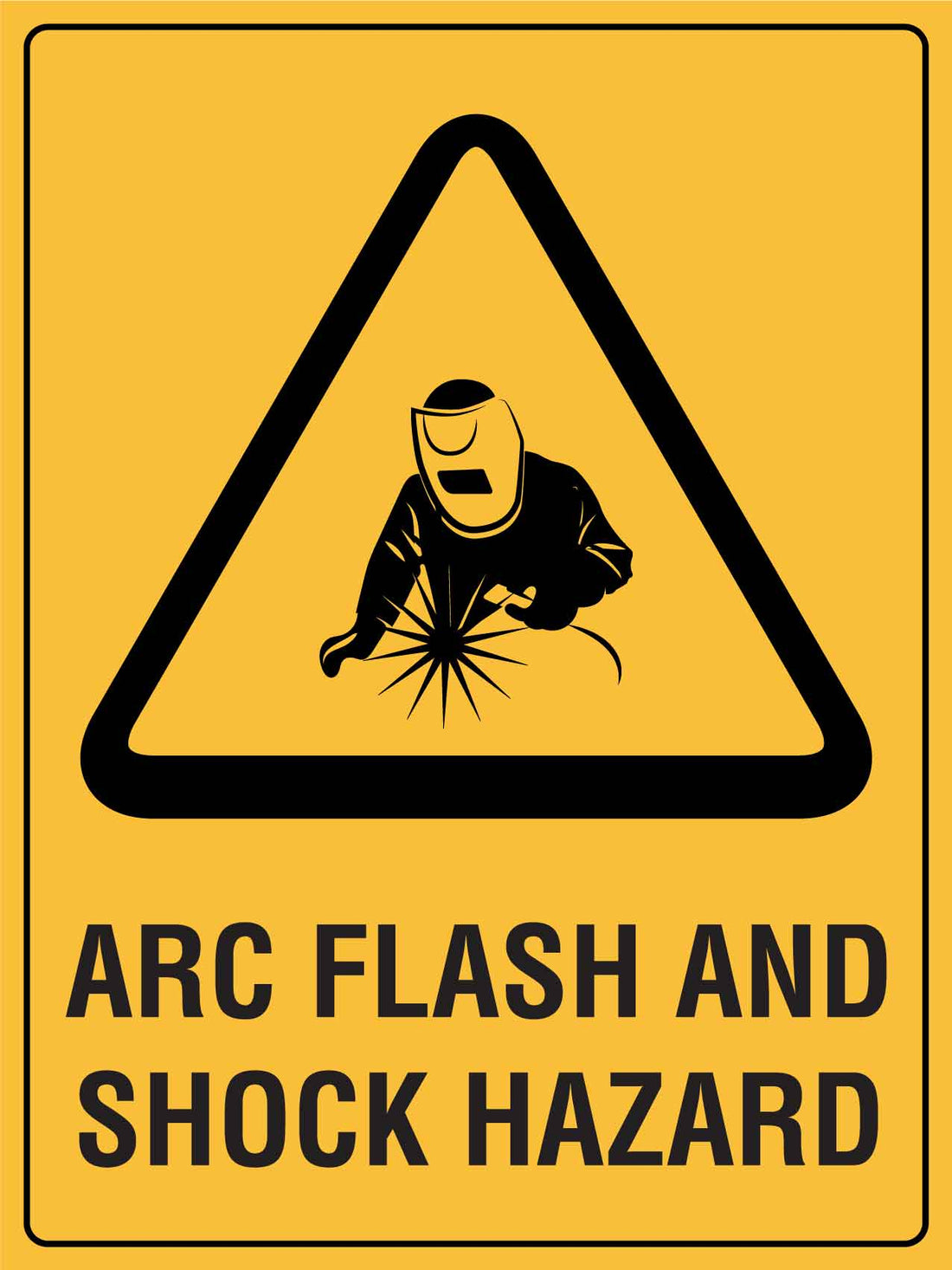 Caution Arc Flash and Shock Hazard Sign – New Signs