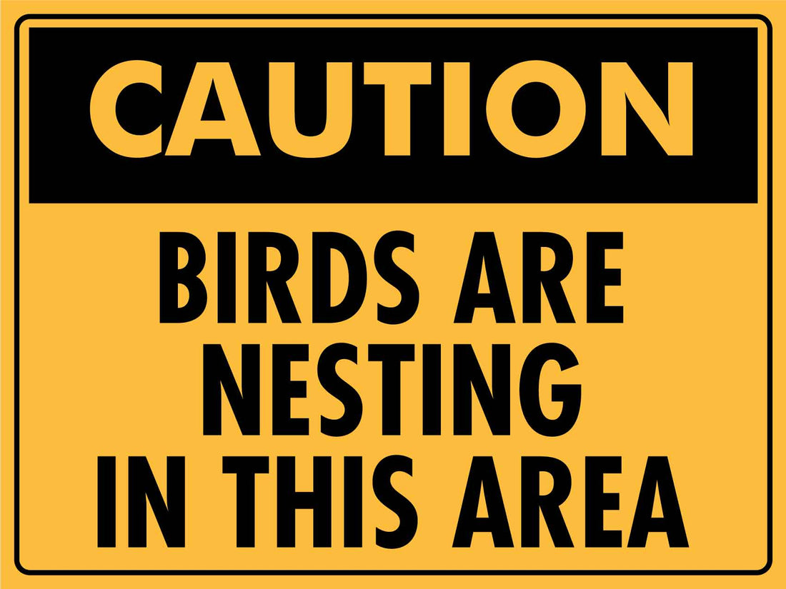 Caution Birds Are Nesting In This Area Sign – New Signs