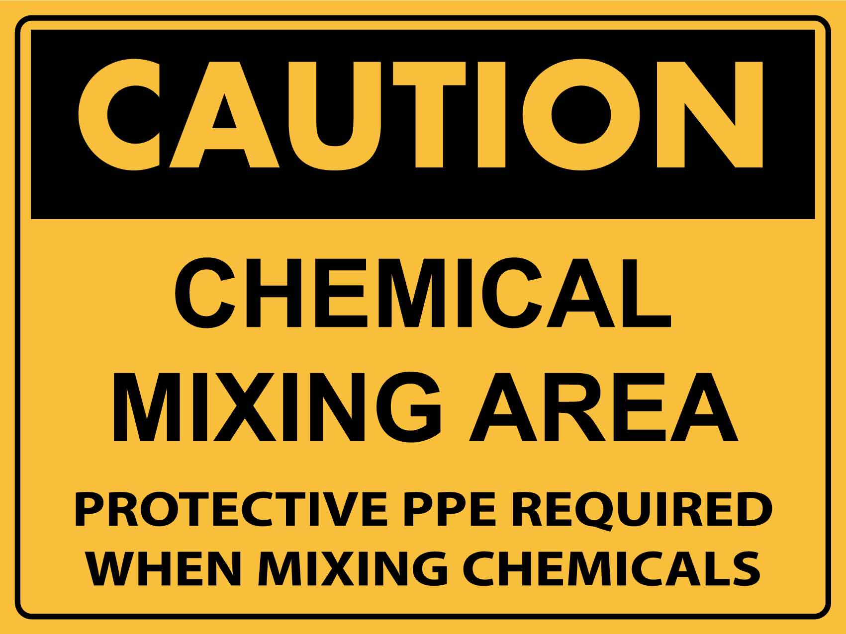 Caution Chemical Mixing Area Sign – New Signs