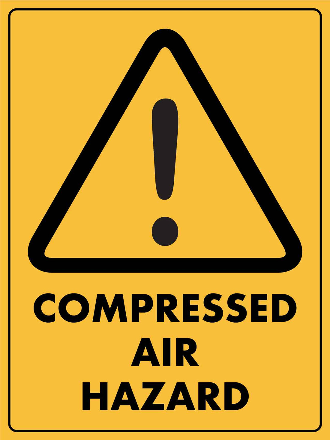Caution Compressed Air Hazard Sign – New Signs