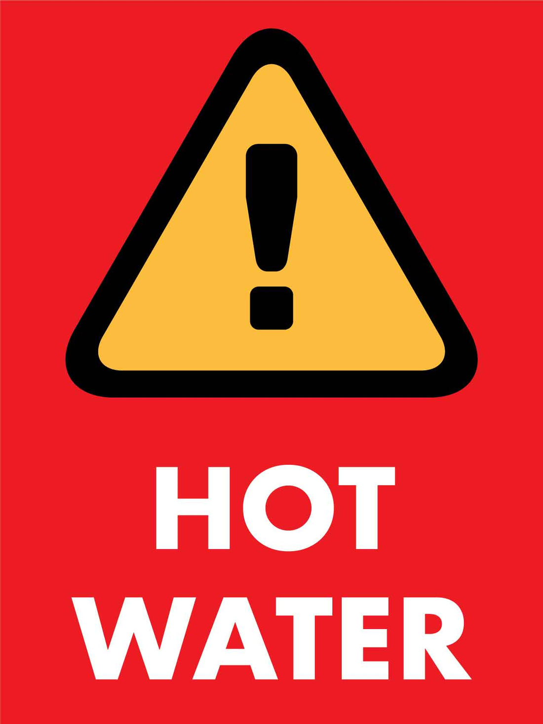 Caution Hot Water Red Icon Sign – New Signs