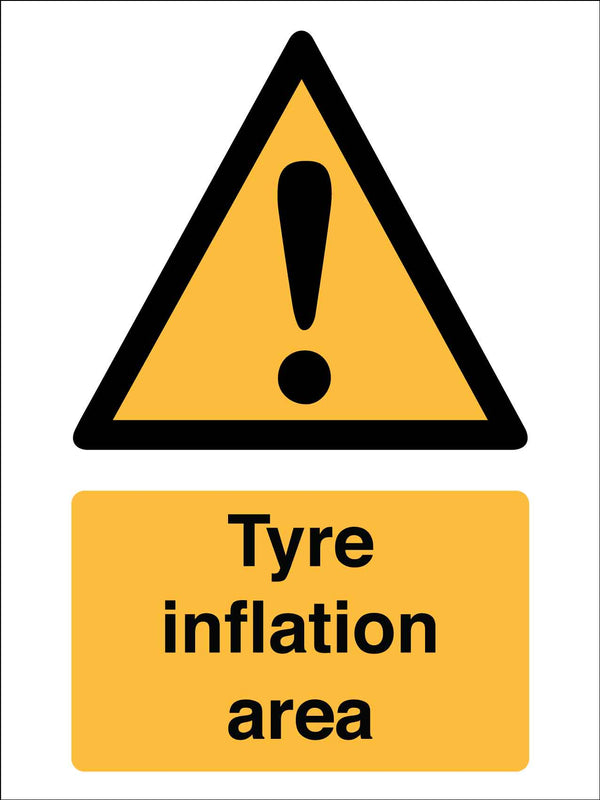 Caution Tyre Inflation Area Sign – New Signs