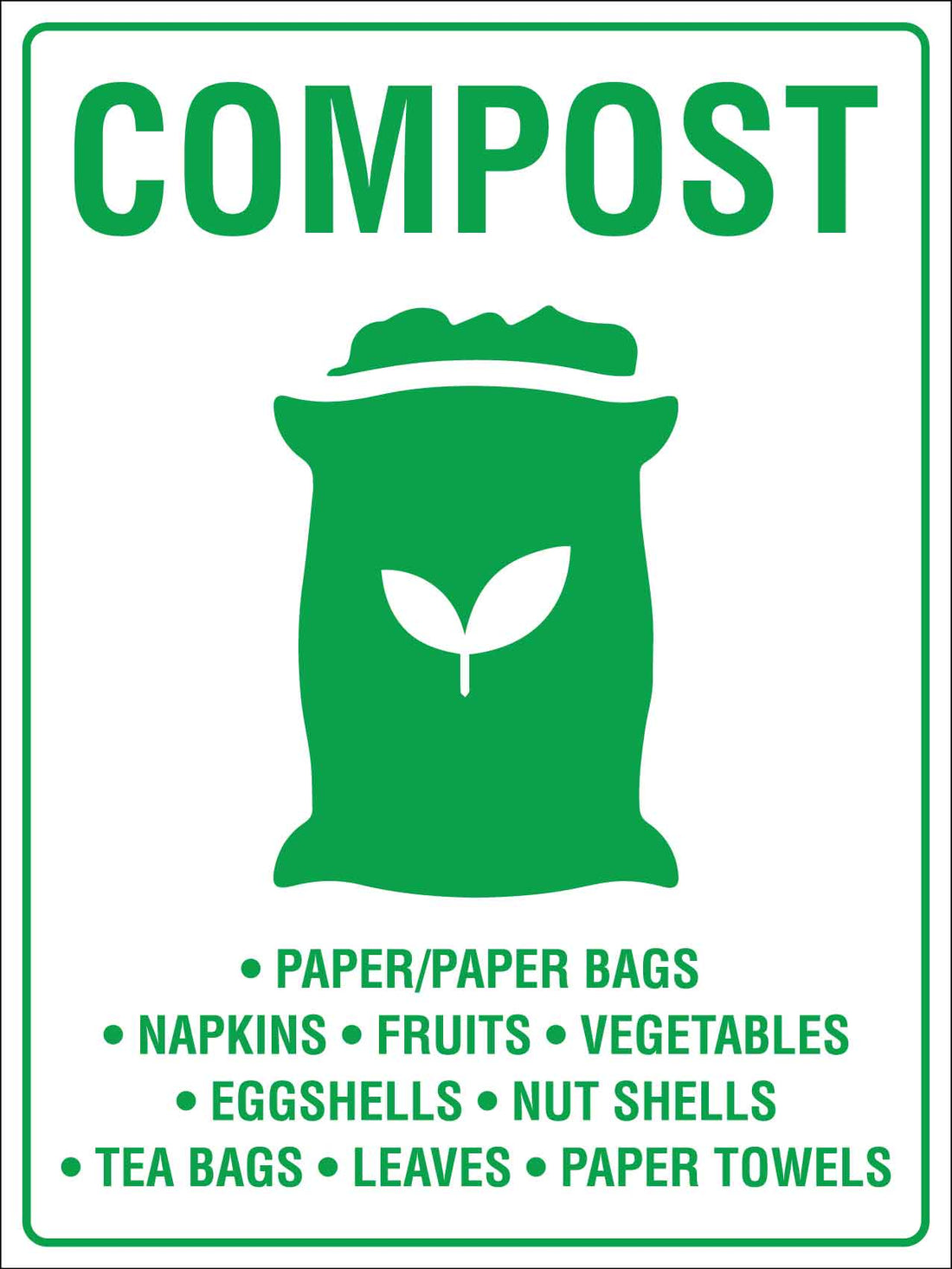 Compost Paper Paper Bags Sign – New Signs